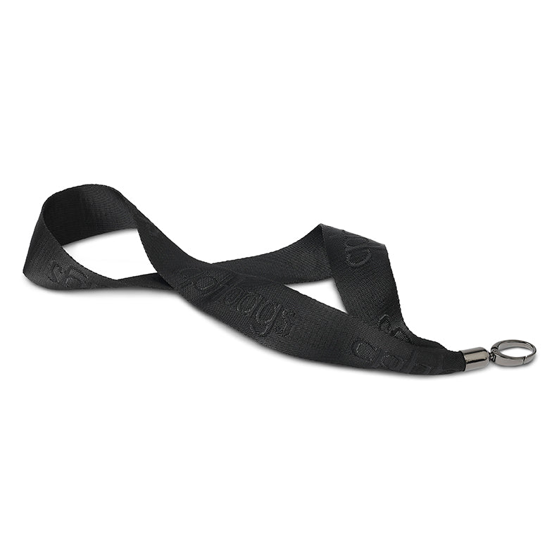 Long Neck Keychain | Black recycled lanyard with metal lock